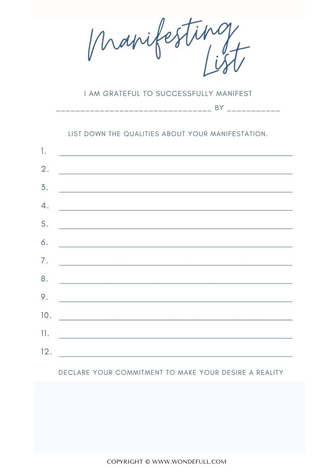 How To Write a Manifesting List That Really Works! - Wondefull