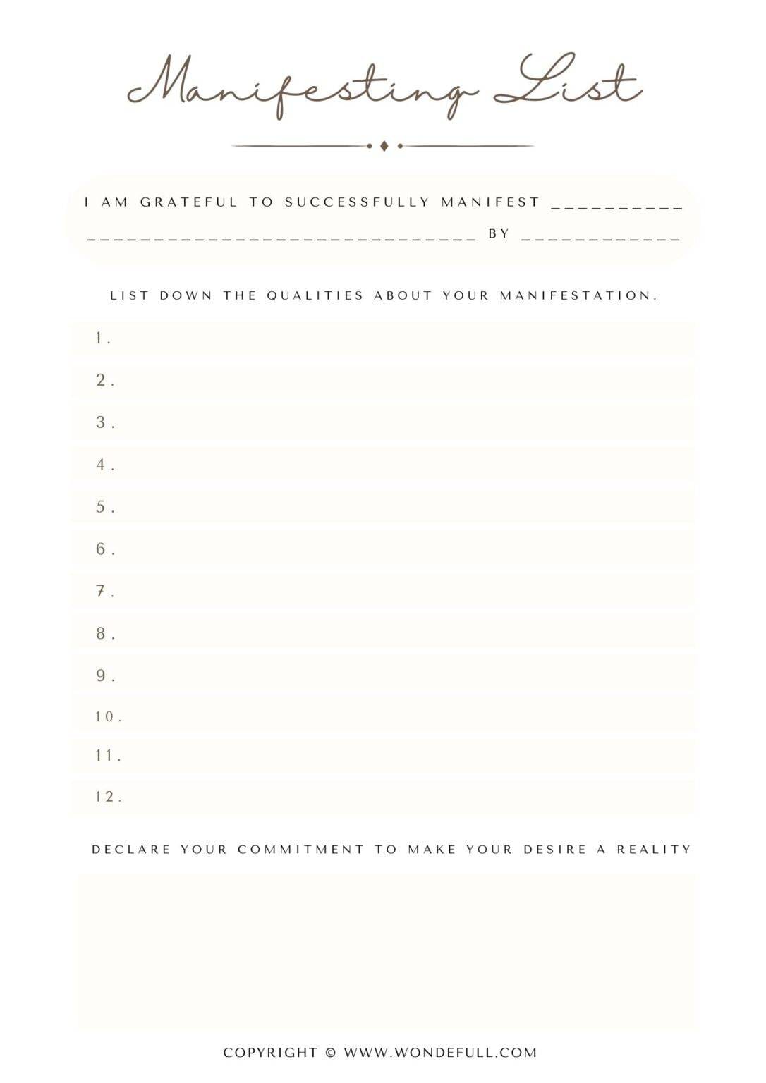 How To Write a Manifesting List That Really Works! - Wondefull